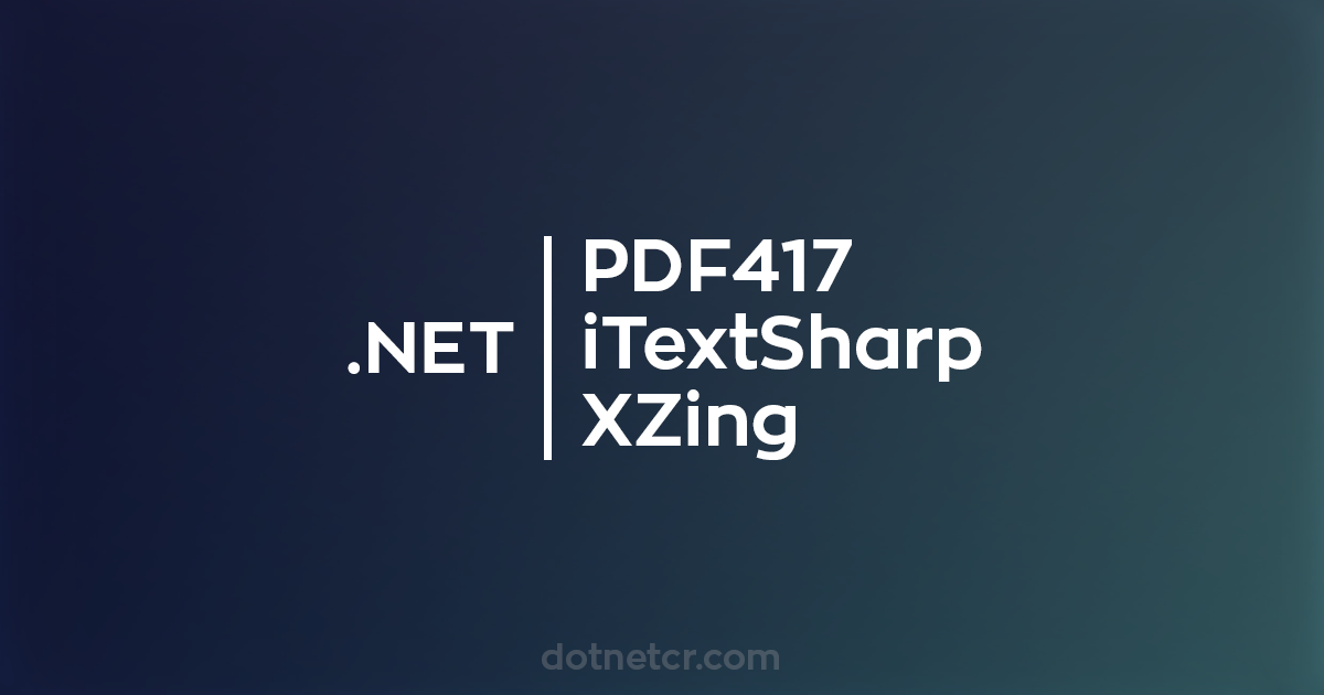 Crear Código Pdf417 Con Itextsharp Y Xzing En C Net Dotnetcr